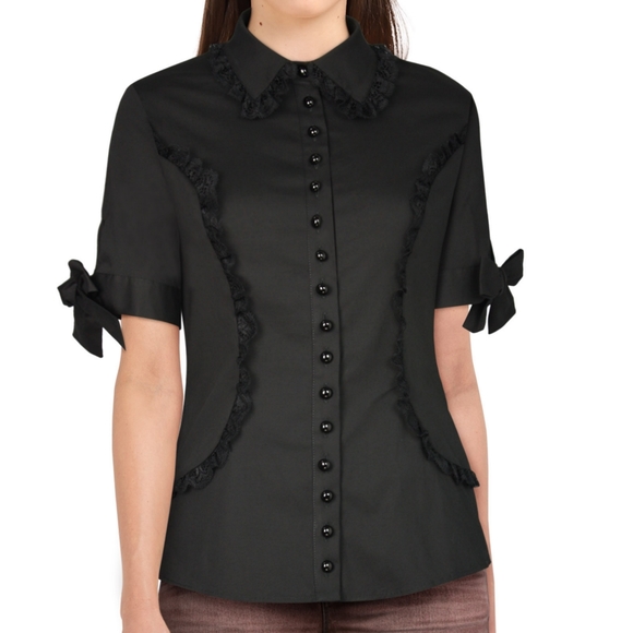 Tops | Coquette Aesthetic Short Sleeve Button Top | Poshmark